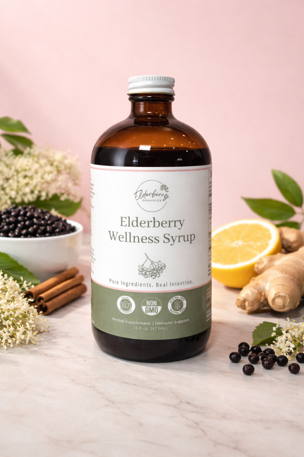 Natural Elderberry Syrup for Immune Support | Organic Ingredients ...